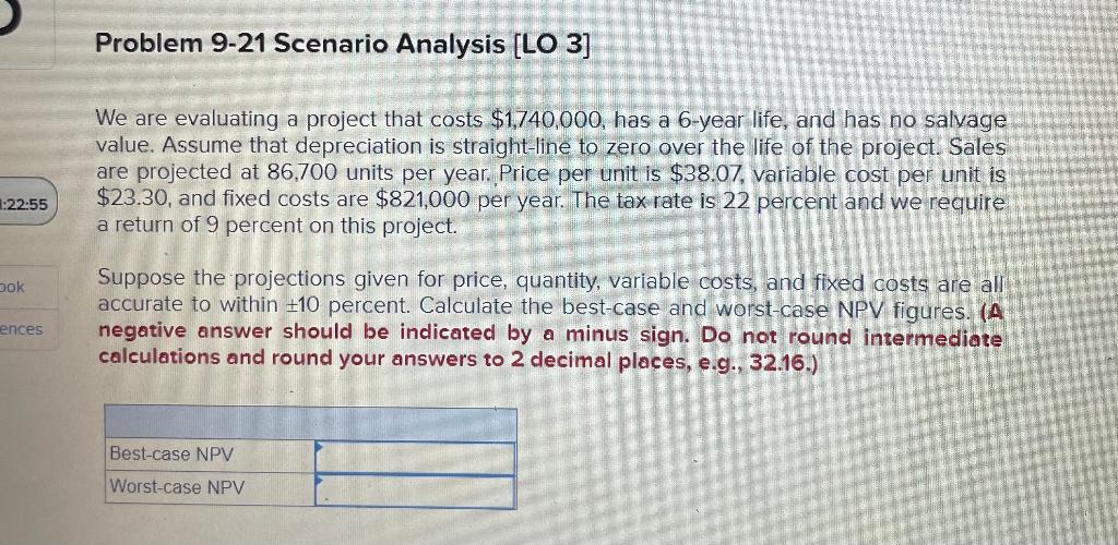 Solved Problem 9-9 Calculating Project OCF [LO 2] H. | Chegg.com