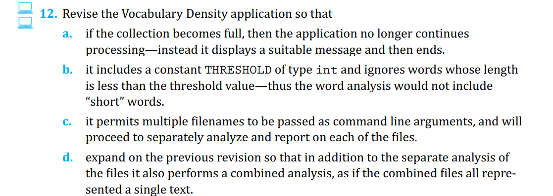 Solved Vocabulary Density import java.io.*; import | Chegg.com