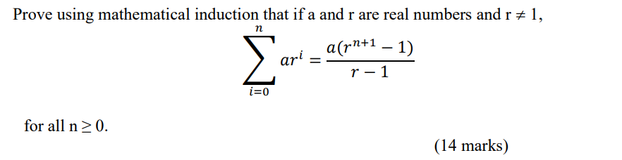 Solved Prove using mathematical induction that if a and r | Chegg.com