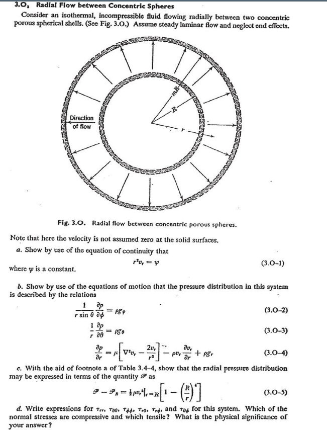 3.0, Radial Flow between Concentric Spheres Consider | Chegg.com