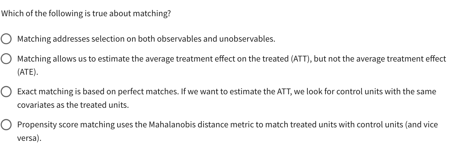 Solved Which of the following is true about matching? | Chegg.com