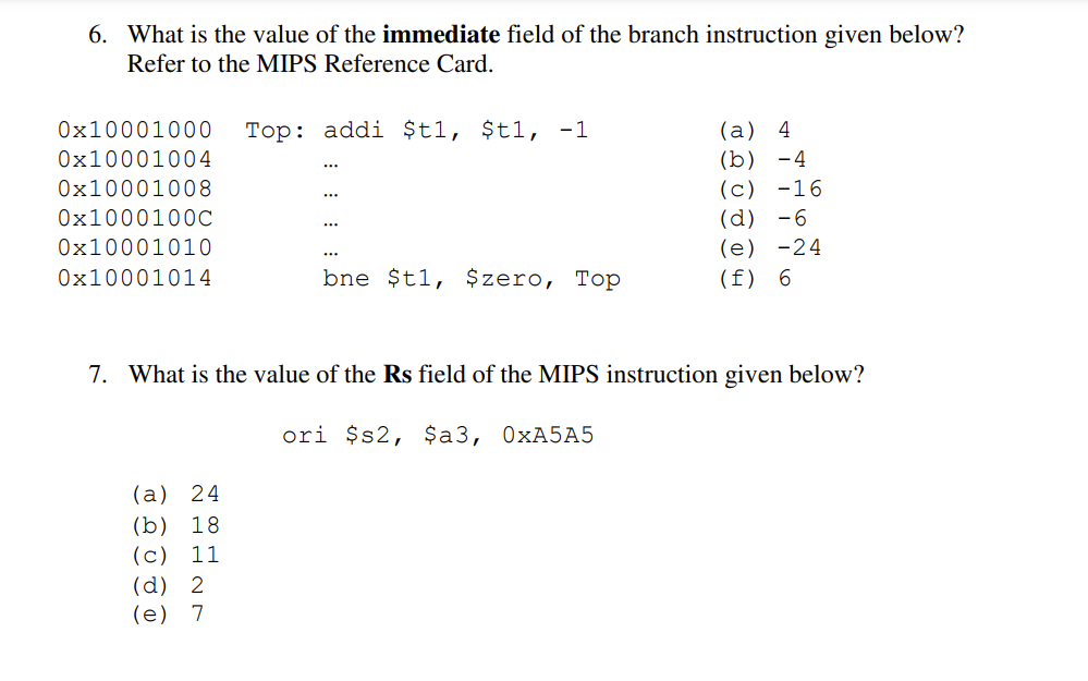Solved 1. Which bits of a MIPS M.L. instruction are used to | Chegg.com