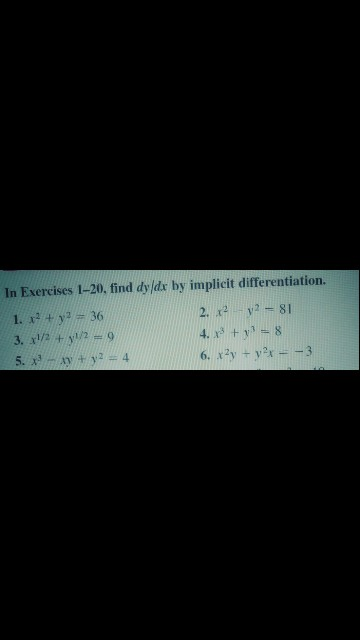 Solved In Exercises 1-20, find dy/dx by implicit | Chegg.com