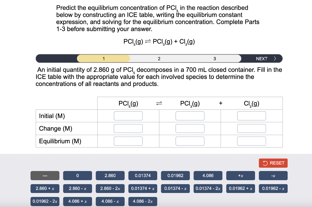 Solved Predict the equilibrium concentration of PCl5 in the | Chegg.com