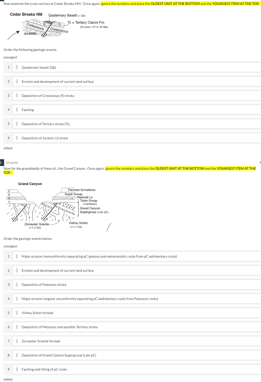 Solved PART 3. GEOLOGIC HISTORY OF THE COLORADO PLATEAU | Chegg.com