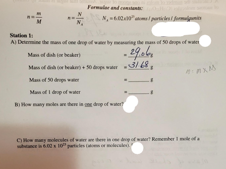 Solved Formulae and constants: n=Mmn=NANNA=6.02×1022 atoms / | Chegg.com