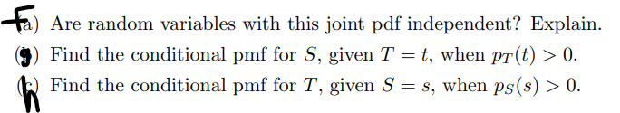 Solved fa) Are random variables with this joint pdf | Chegg.com