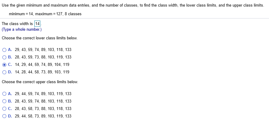 Solved Use The Given Minimum And Maximum Data Entries And 0759