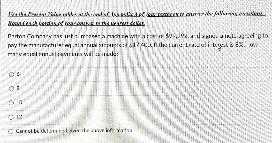 Solved Use the Present Value tables at the end of Appendix A | Chegg.com