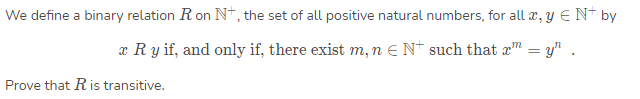 Solved R on A is transitive if | Chegg.com