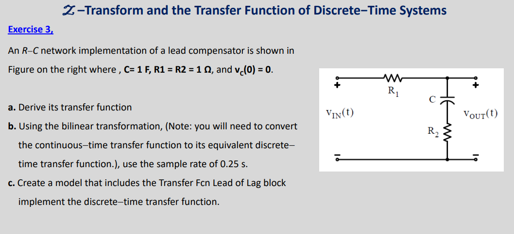 Solved Z-Transform and the Transfer Function of | Chegg.com