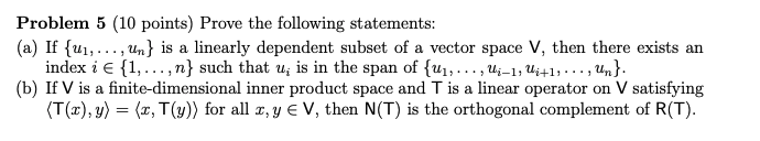 Solved Problem 5 (10 points) Prove the following statements: | Chegg.com Solved Problem 5 (10 points) Prove the following statements: | Chegg.com