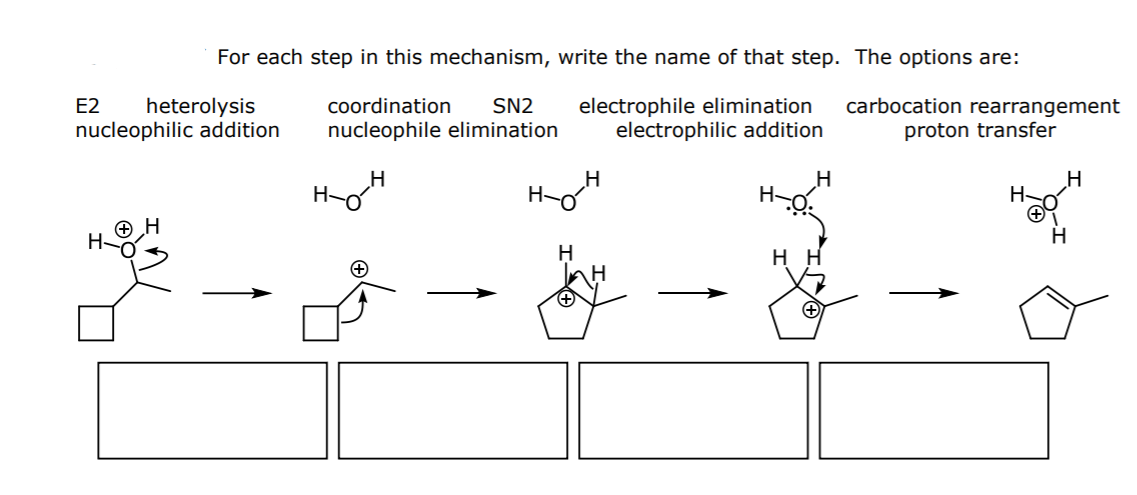 Solved For each step in this mechanism, write the name of | Chegg.com