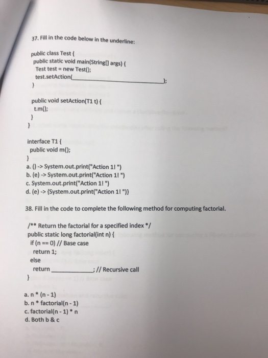 Solved 37. Fill in the code below in the underline: public | Chegg.com