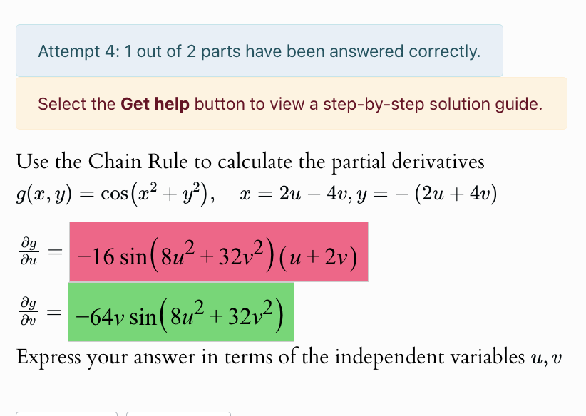 Solved Attempt 4: 1 ﻿out of 2 ﻿parts have been answered | Chegg.com