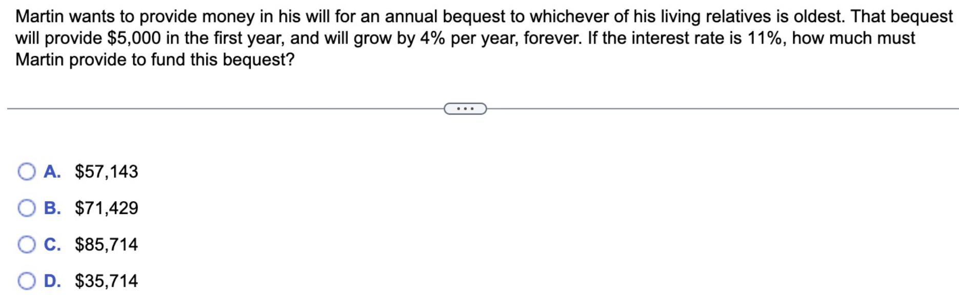 Solved Martin wants to provide money in his will for an | Chegg.com
