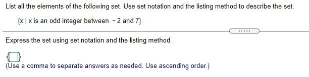 Solved List all the elements of the following set. Use set | Chegg.com