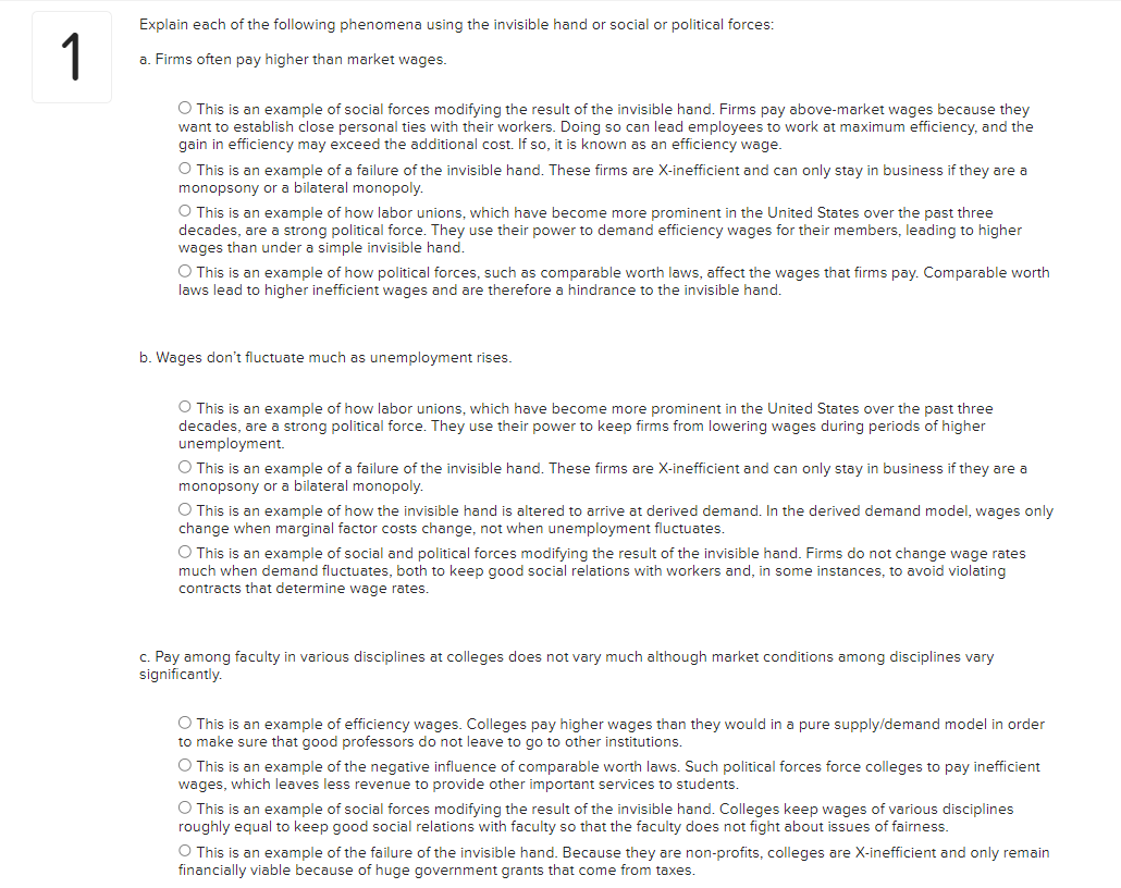 Solved Explain each of the following phenomena using the | Chegg.com