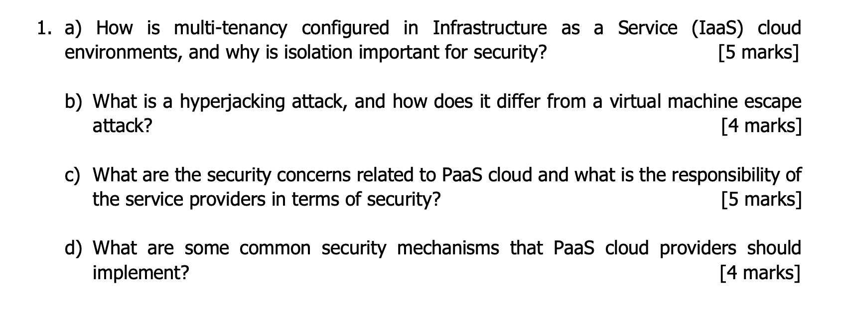 Solved 1. a) How is multi-tenancy configured in | Chegg.com