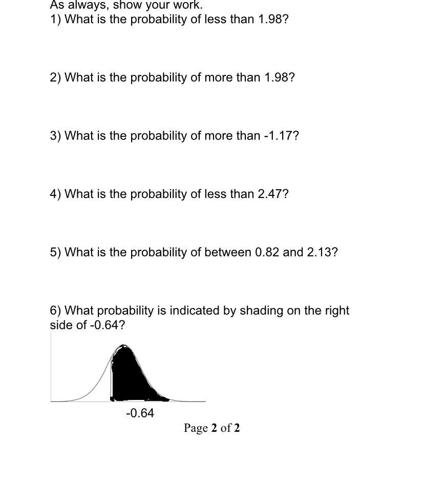 Solved Solve By using Z-score table. Also show step | Chegg.com