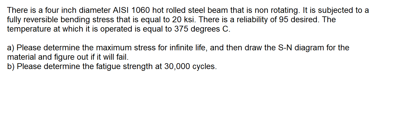 Solved There is a four inch diameter AISI 1060 hot rolled | Chegg.com