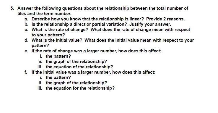 Solved Below is an example of a linear growing patter: Term | Chegg.com