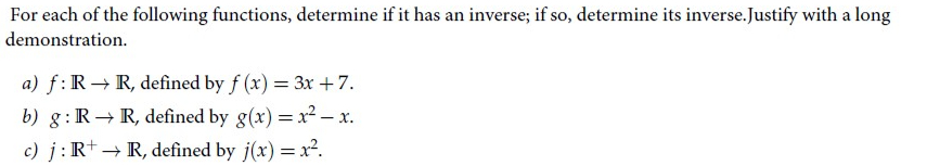 Solved For each of the following functions, determine if it | Chegg.com