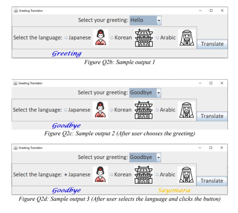 Solved Greeting Translator - х Select your greeting: Hello | Chegg.com