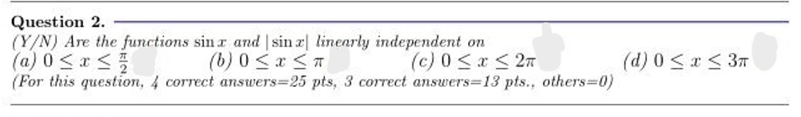 Solved Question 2.(YN) ﻿Are the functions sinx ﻿and |sinx| | Chegg.com