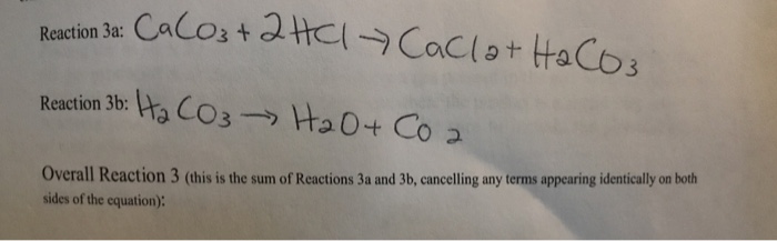 Solved Reaction 3a: Calc); + ahC㈠ CoC lot ttaCo3 Reaction | Chegg.com