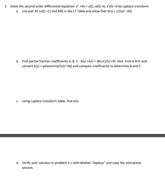 Solved 2. Solve the second order differential equation: | Chegg.com