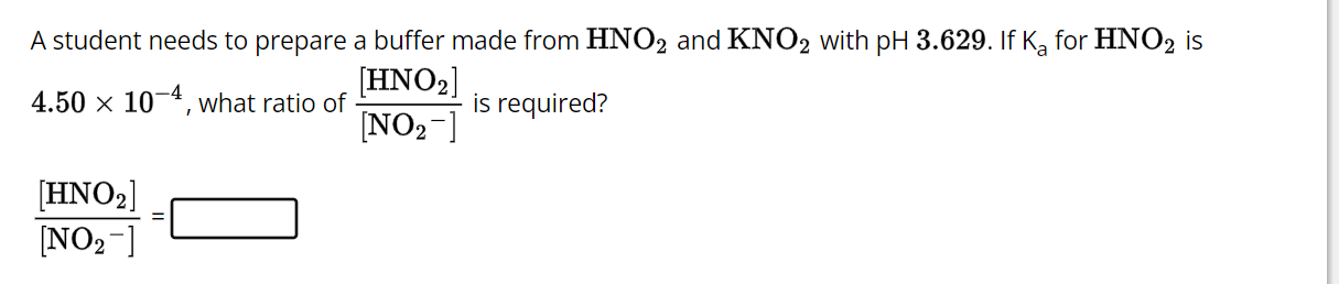 Solved A student needs to prepare a buffer made from HNO2 | Chegg.com