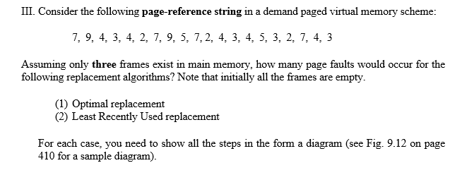 Solved III. Consider the following page-reference string in | Chegg.com