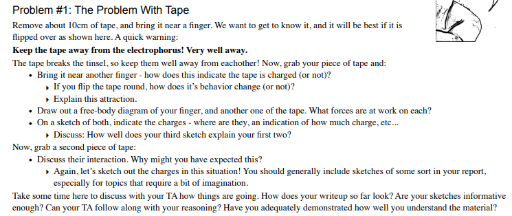Solved Problem \#1: The Problem With Tape Remove about 10 cm | Chegg.com