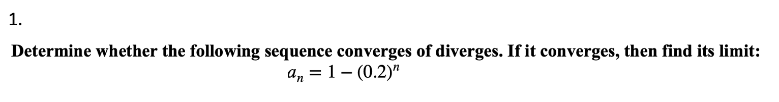 Solved Determine whether the following sequence converges of | Chegg.com