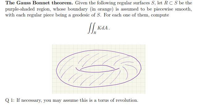 The Gauss Bonnet theorem. Given the following regular | Chegg.com