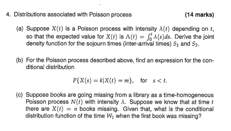4. Distributions associated with Poisson process (14 | Chegg.com