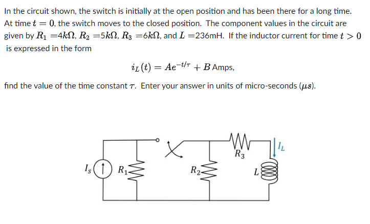 In the circuit shown, the switch is initially at the | Chegg.com