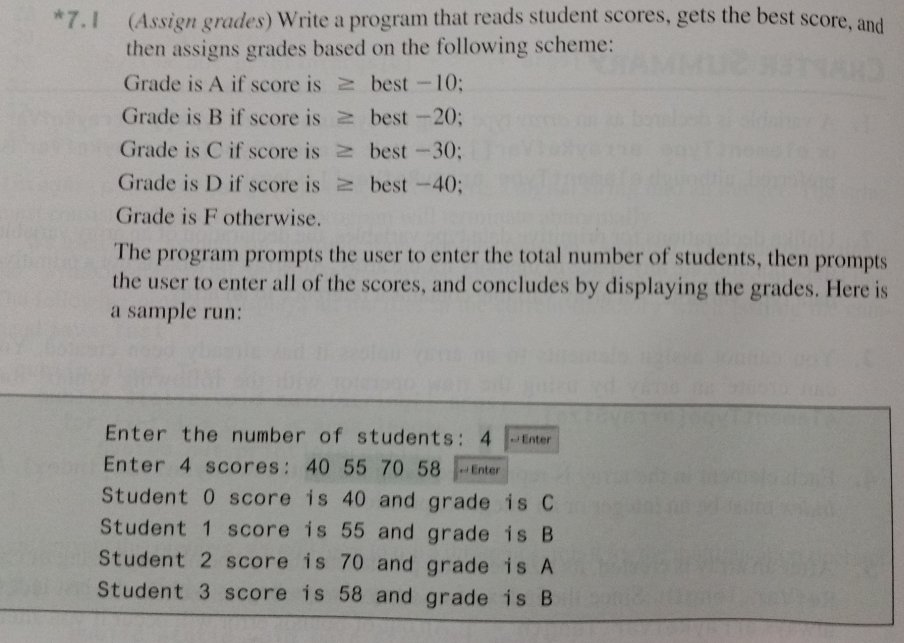 Solved *7.I (Assign grades) Write a program that reads | Chegg.com