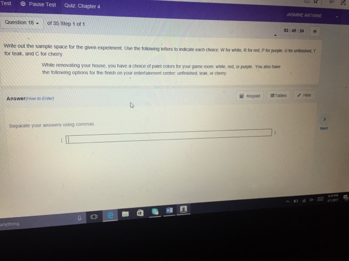 Solved Write out the sample space for the given experiment | Chegg.com