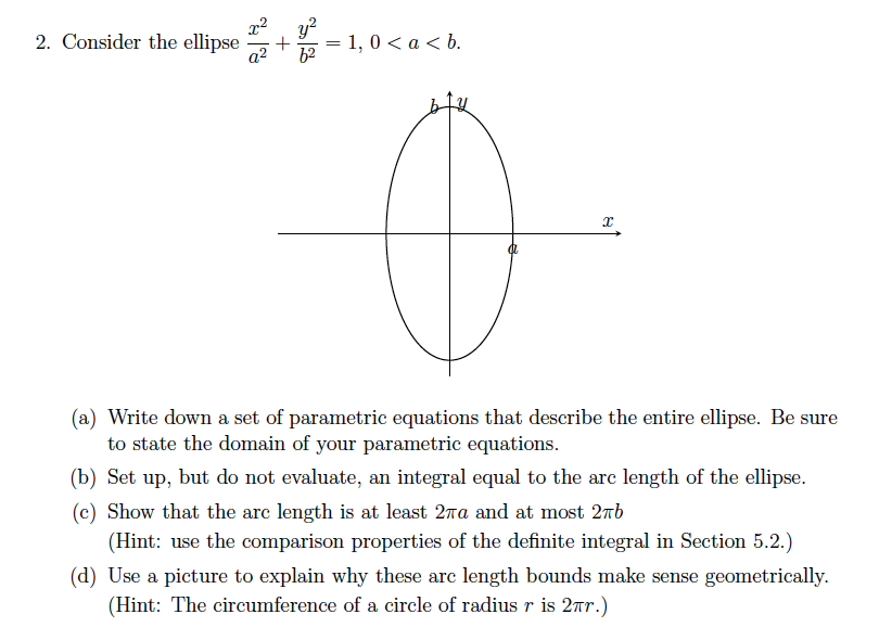 Solved y? 2. Consider the ellipse + = 1,0 | Chegg.com