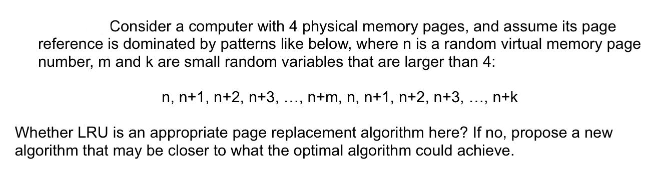 Solved Consider a computer with 4 physical memory pages, and | Chegg.com