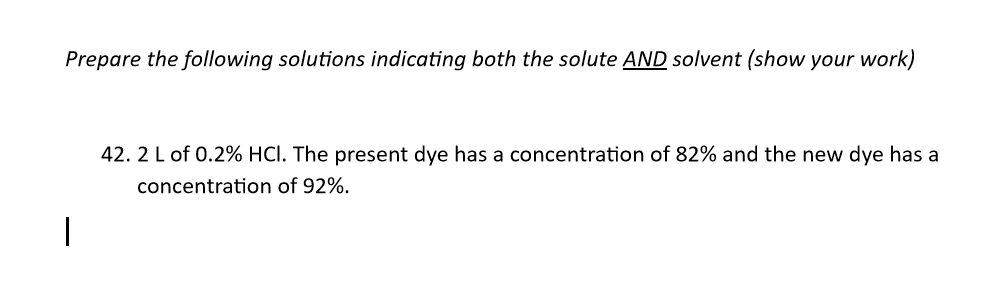 Solved Prepare the following solutions indicating both the | Chegg.com