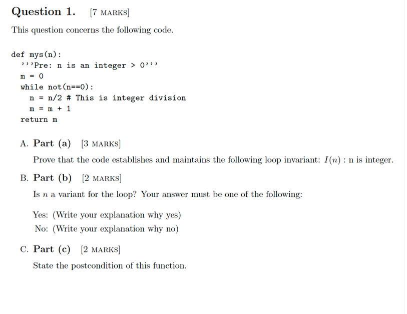 Solved Question 1. [7 MARKS] This question concerns the | Chegg.com