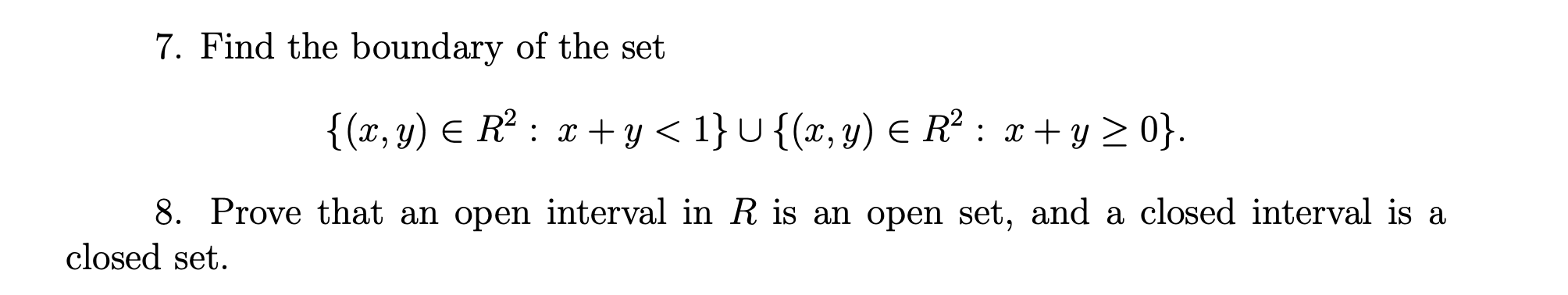 Solved 7. Find the boundary of the set | Chegg.com
