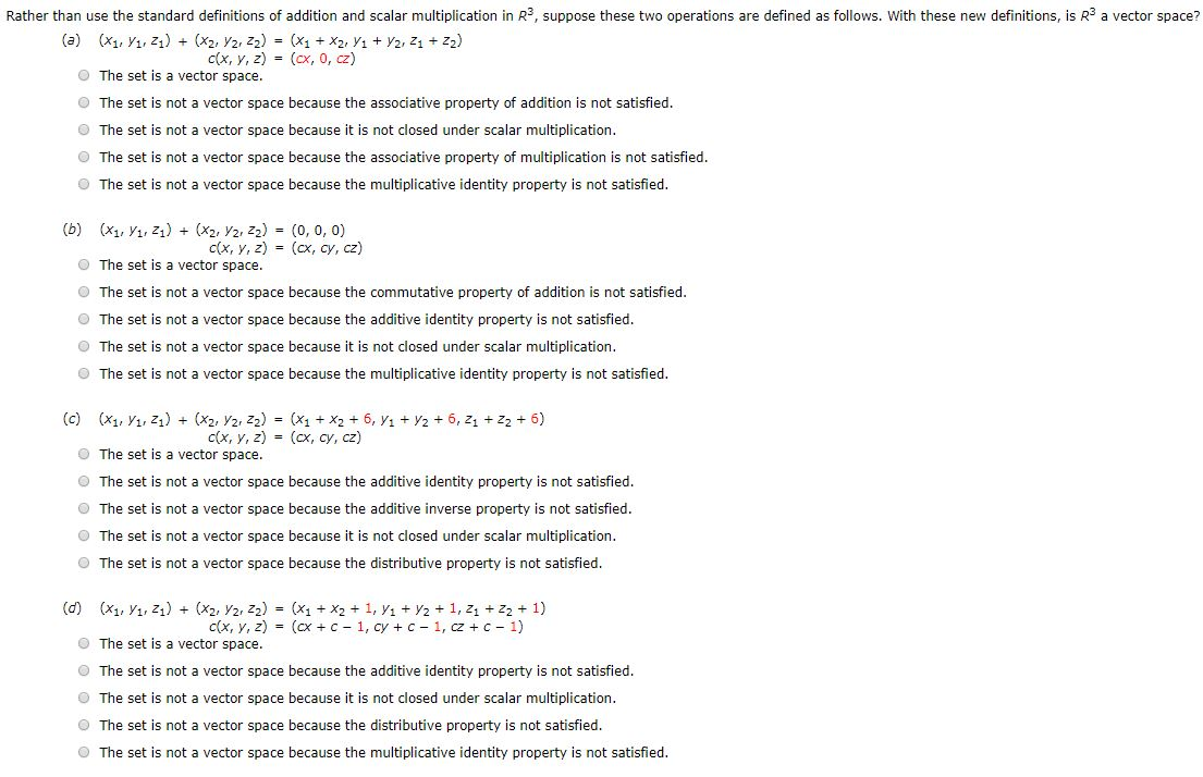Solved Rather than use the standard definitions of addition | Chegg.com