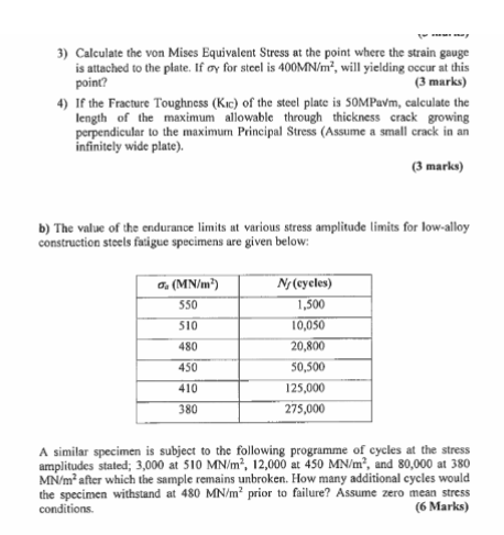 Solved 3) Calculate the von Mises Equivalent Stress at the | Chegg.com