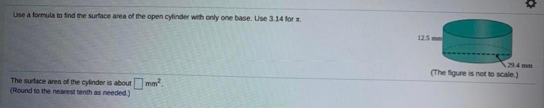 Solved Use a formula to find the surface area of the open | Chegg.com