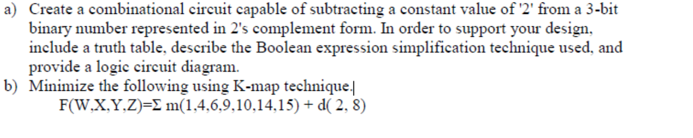 a) ﻿Create a combinational circuit capable of | Chegg.com