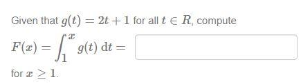 Solved Given that g(t)=2t+1 for all t∈R, compute | Chegg.com